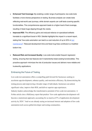 How Low-Code Test Automation Democratizes Testing: Empowering Teams and ...
