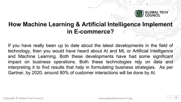 How machine learning & artificial intelligence implement in e commerce | PPT
