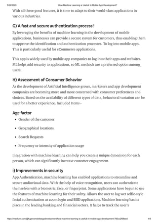 How machine learning is usefull in mobile app development | PDF