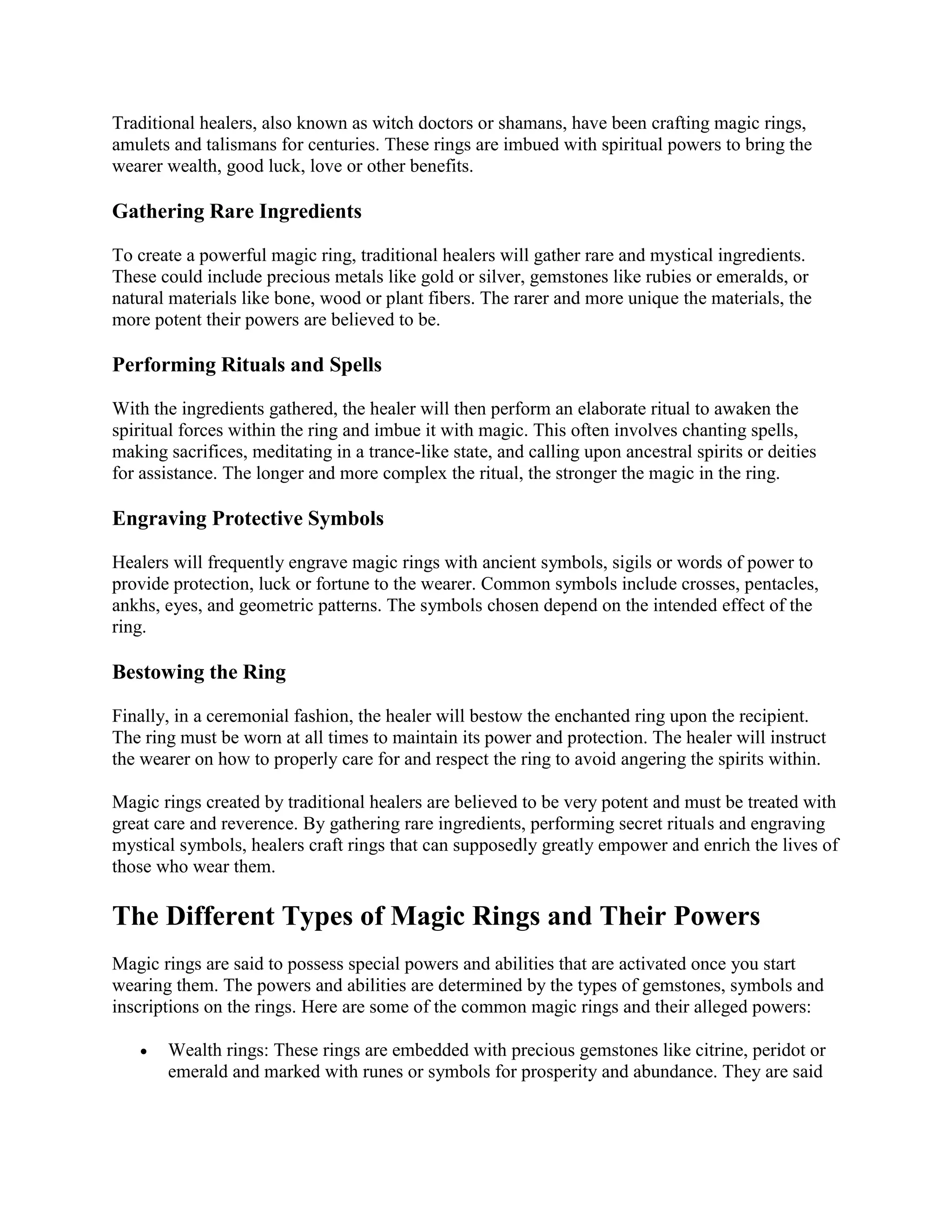 How Magic Rings From Traditional Healers Make You Rich. +27739970300 | DOCX