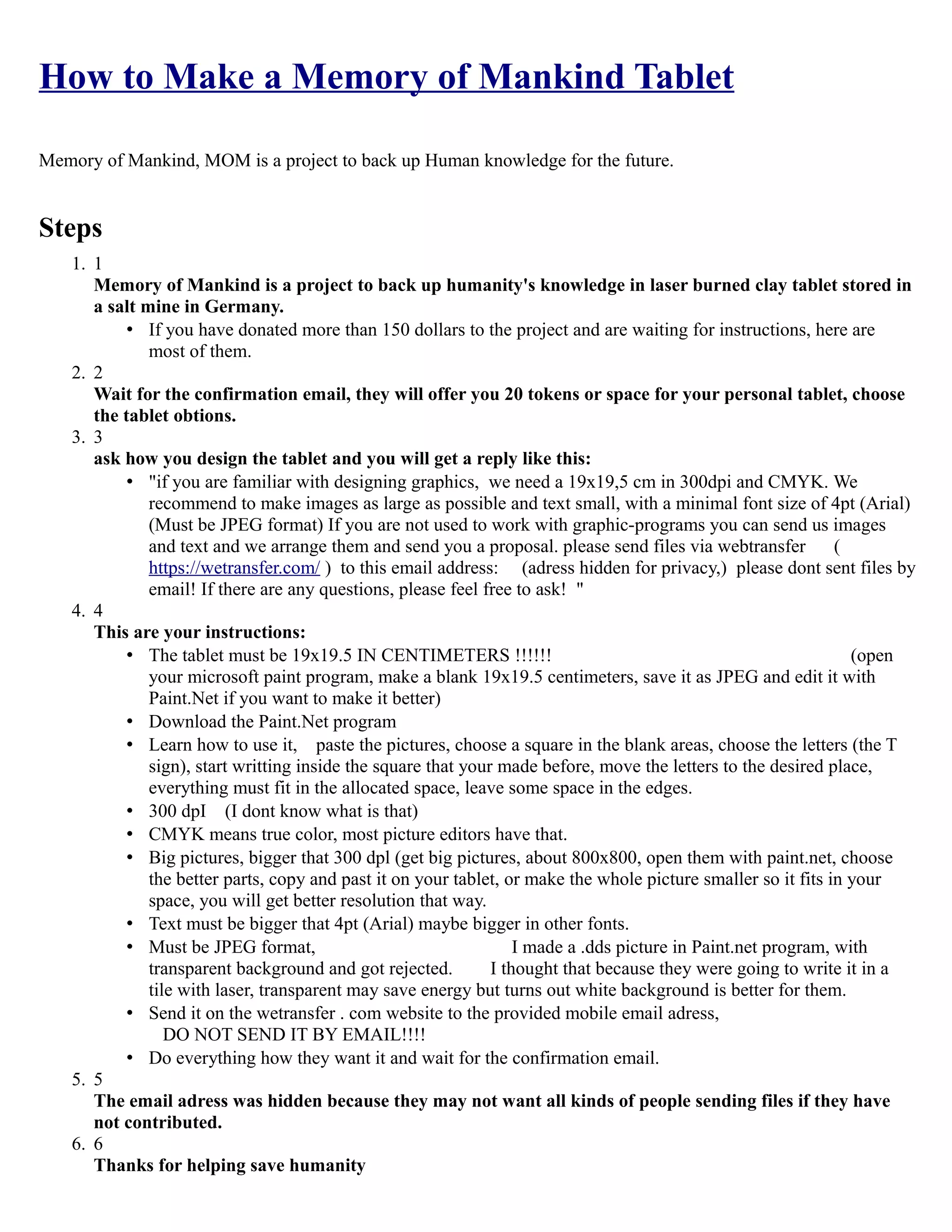 How make a of memory mankind tablet | PDF