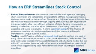 How manufacturing erp streamlines manufacturing and stock control | PPT