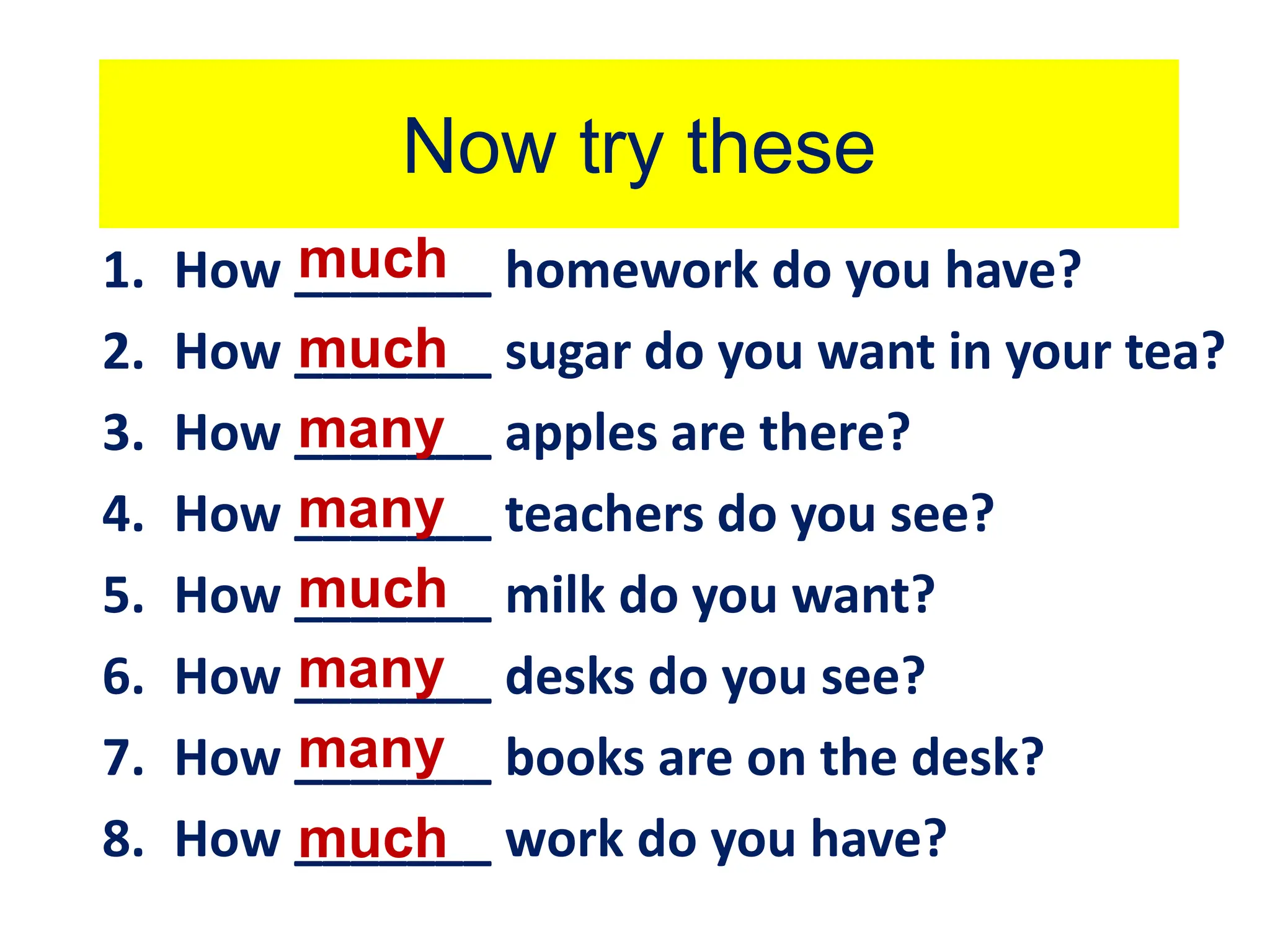 Countable and uncountable nouns - many and much | PPT