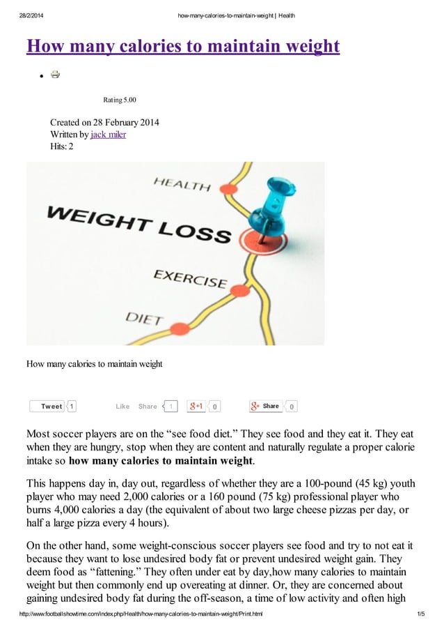 How many calories to maintain weight | PDF