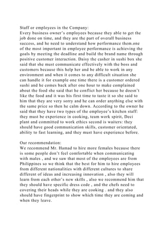 · How many employees are working for youtotal of 5 employees .docx