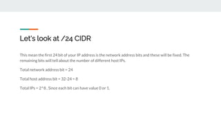How many hosts are there in /24 CIDR | PPT