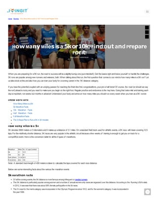 How many miles is a 5k, 10k, half and full marathon | PPTX