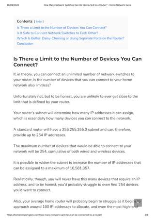 How Many Network Switches Can Be Connected to a Router : Notes | PDF ...