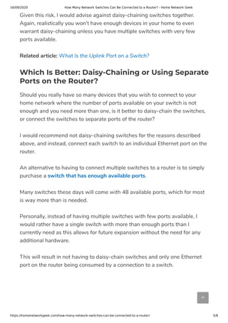 How Many Network Switches Can Be Connected to a Router : Notes | PDF ...