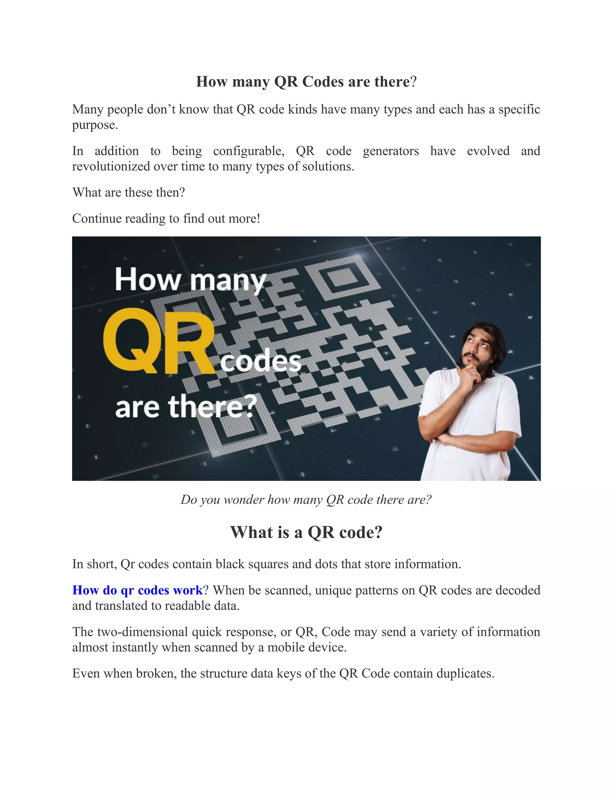 How many QR Codes are there? | DOC