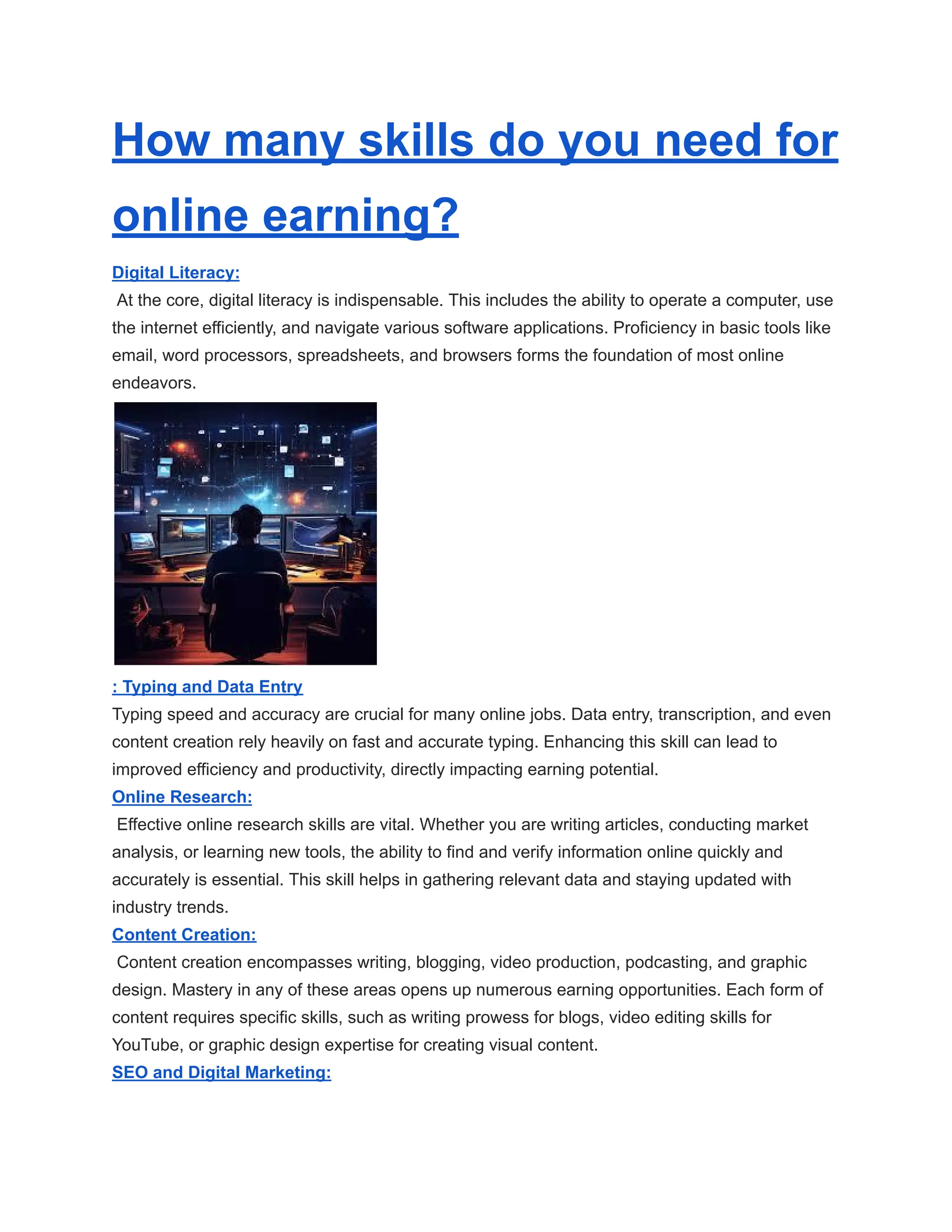 How many skills do you need for online earning.pdf