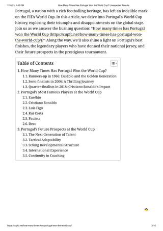 How Many Times Has Portugal Won the World Cup_ Unexpected Results.pdf