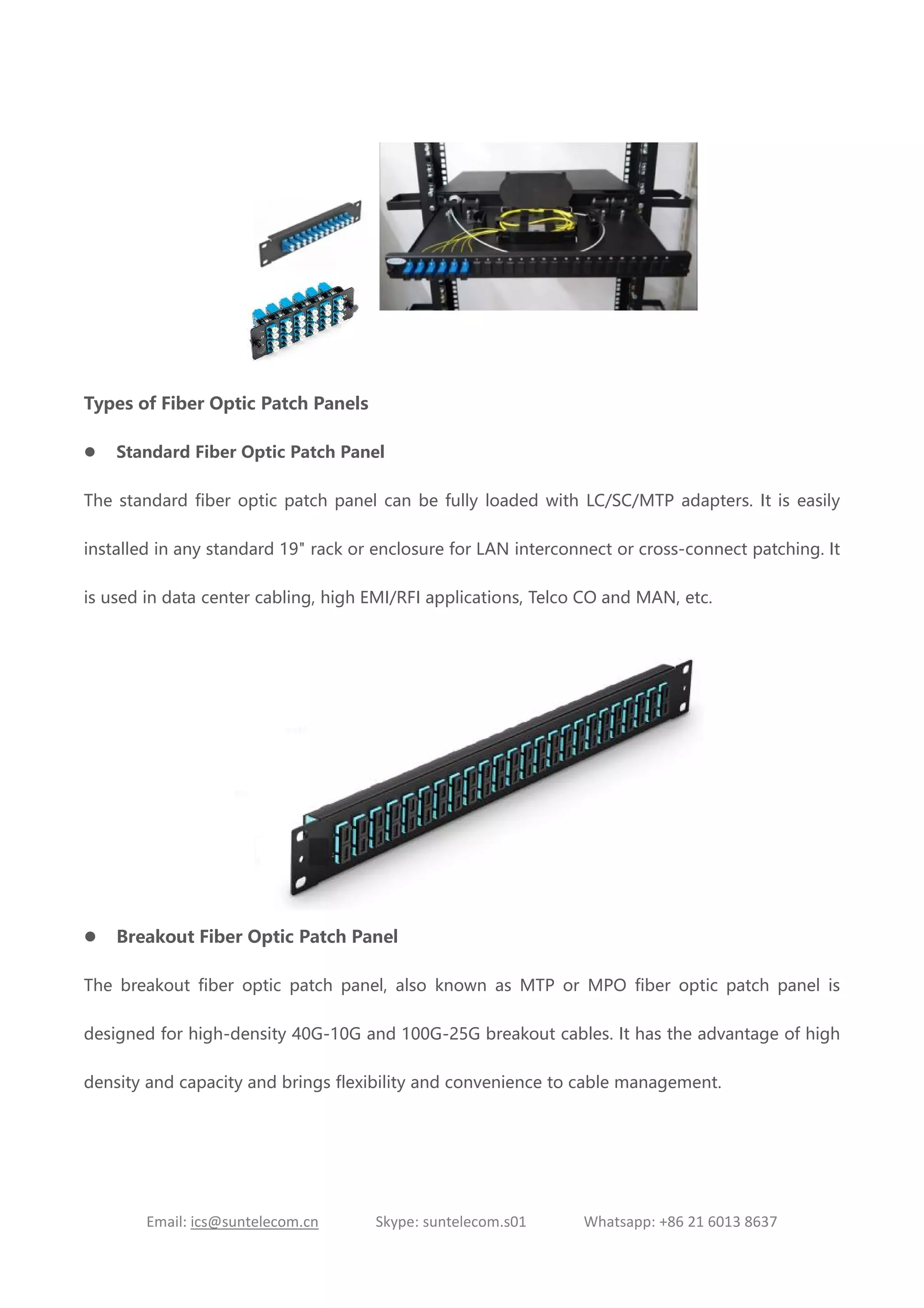 How Many Types of Fiber Optic Patch Panel Do You Know | PDF