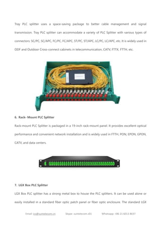 How Many Types of PLC Splitter Do You Know | PDF