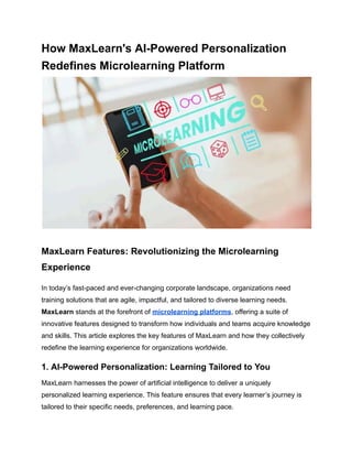How MaxLearn's AI-Powered Personalization Redefines Microlearning Platform.pdf