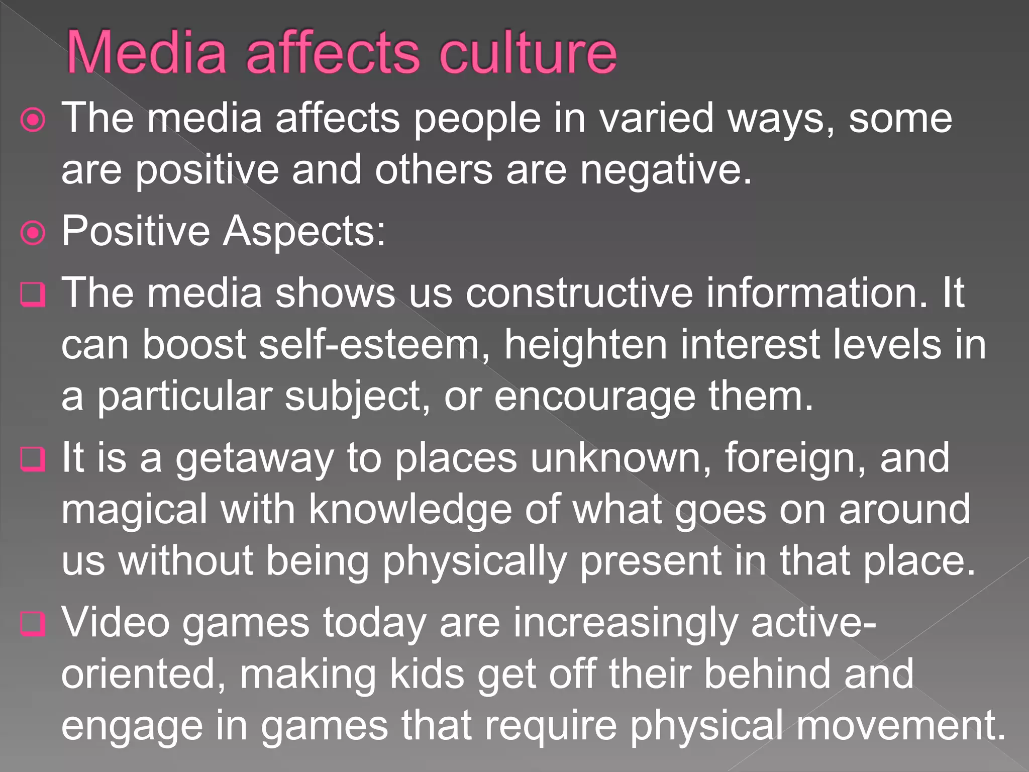 How media effects culture and how culture affects | PPTX