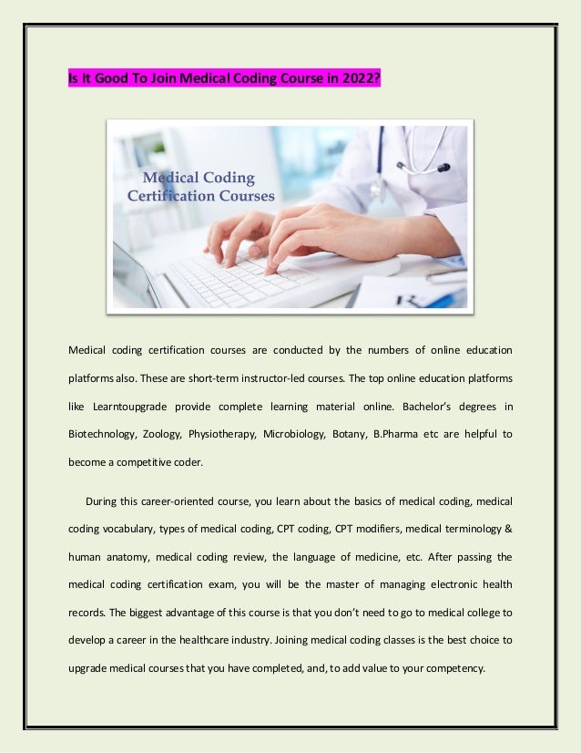 How medical coding course can help you build future promising career | PDF