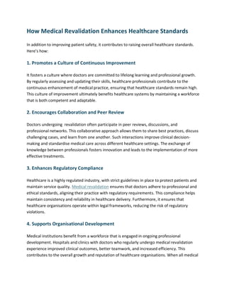 How Medical Revalidation Improves Patient Safety and Healthcare ...