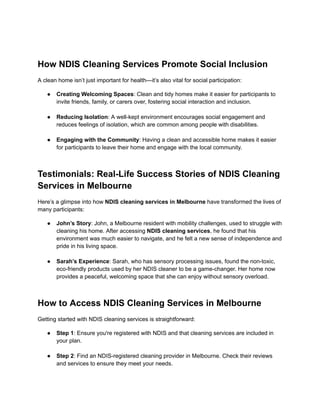 How Melbourne’s NDIS Cleaning Services Are Perfect for Participants ...