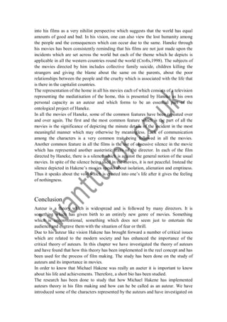 How michael hakene can be considered to be an auteur | PDF