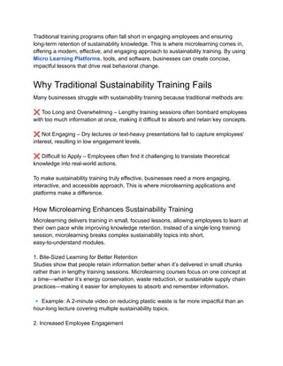 How Microlearning Makes Sustainability Training More Effective ...