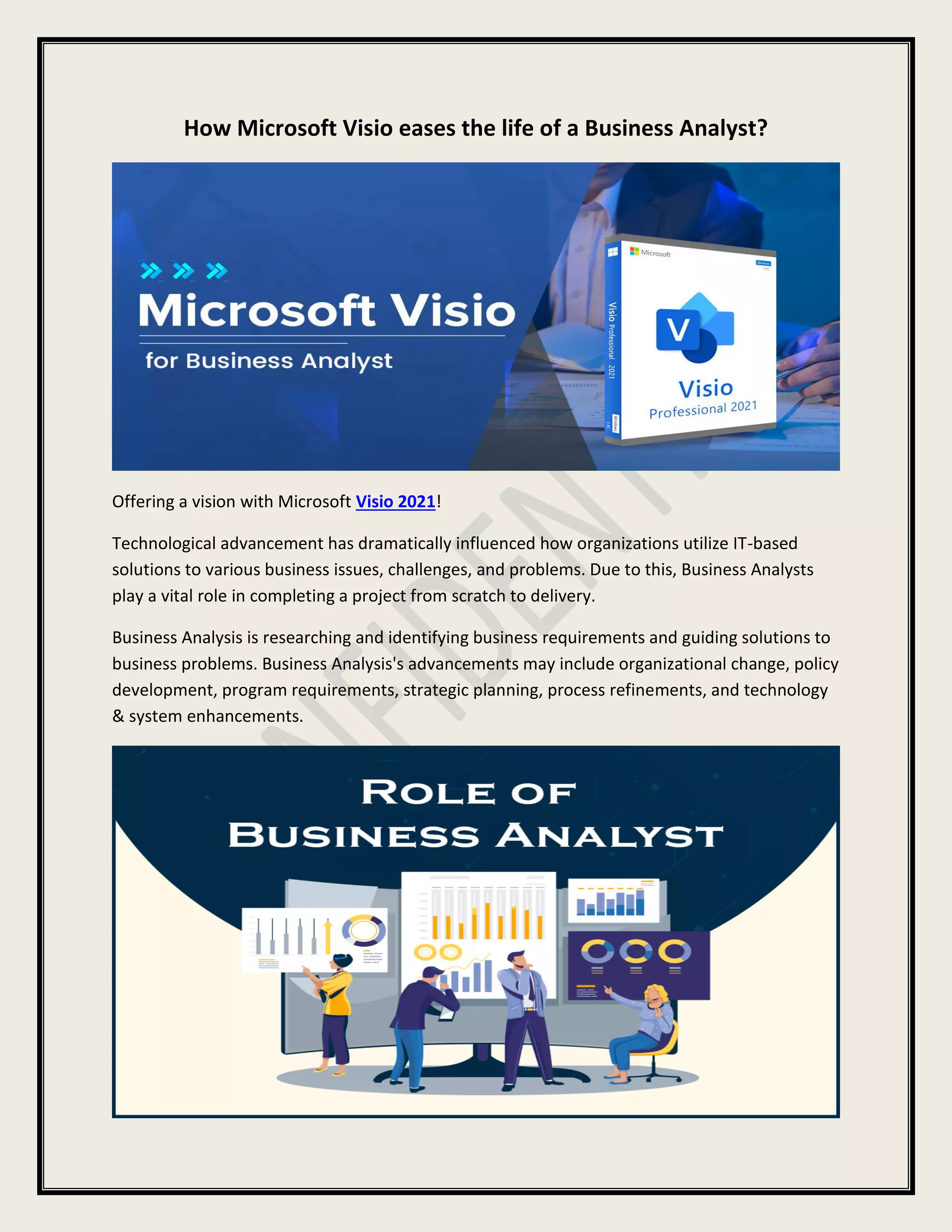 How Microsoft Visio eases the life of a Business Analyst? | PDF | Computer Software and ...