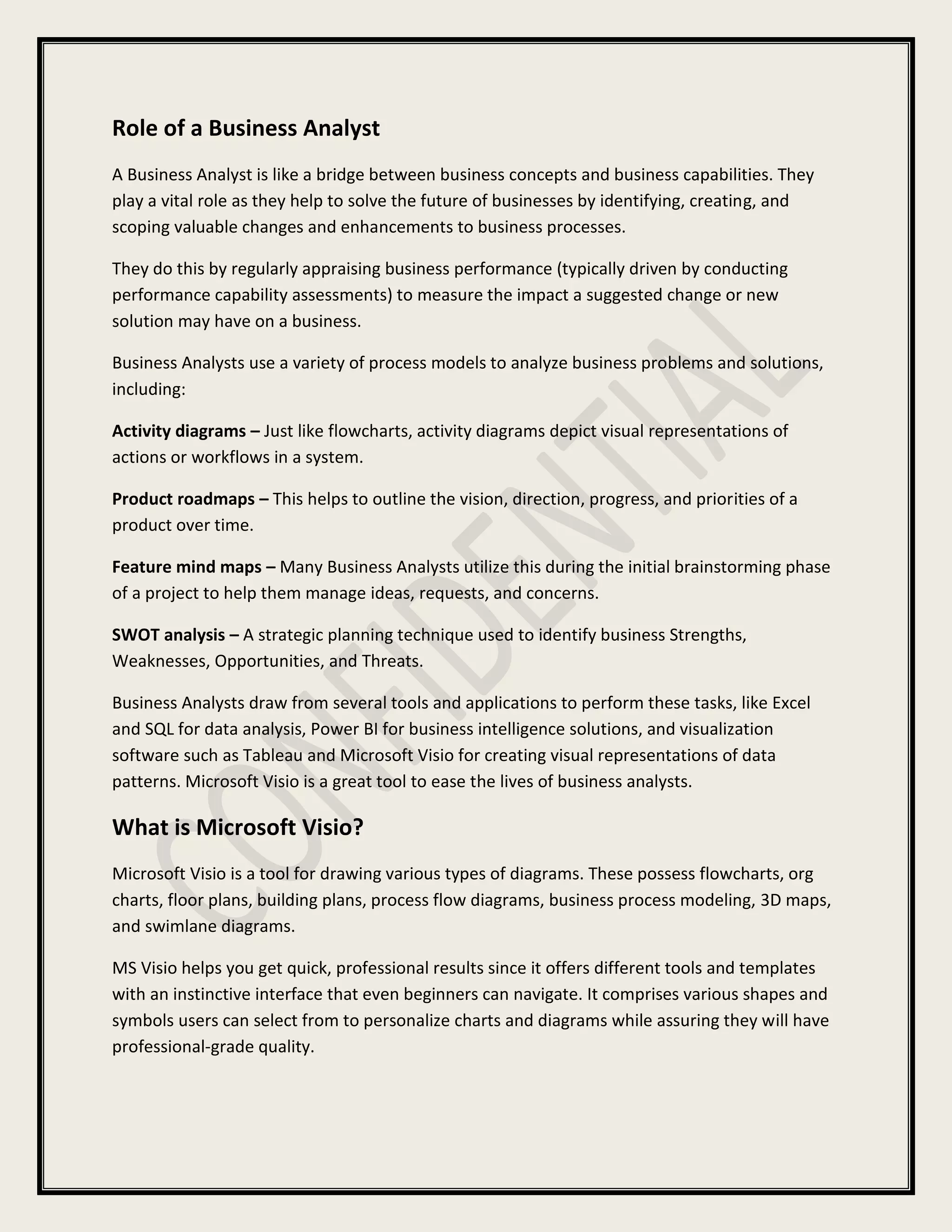 How Microsoft Visio eases the life of a Business Analyst? | PDF ...