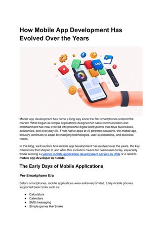 How Mobile App Development Has Evolved Over the Years | PDF