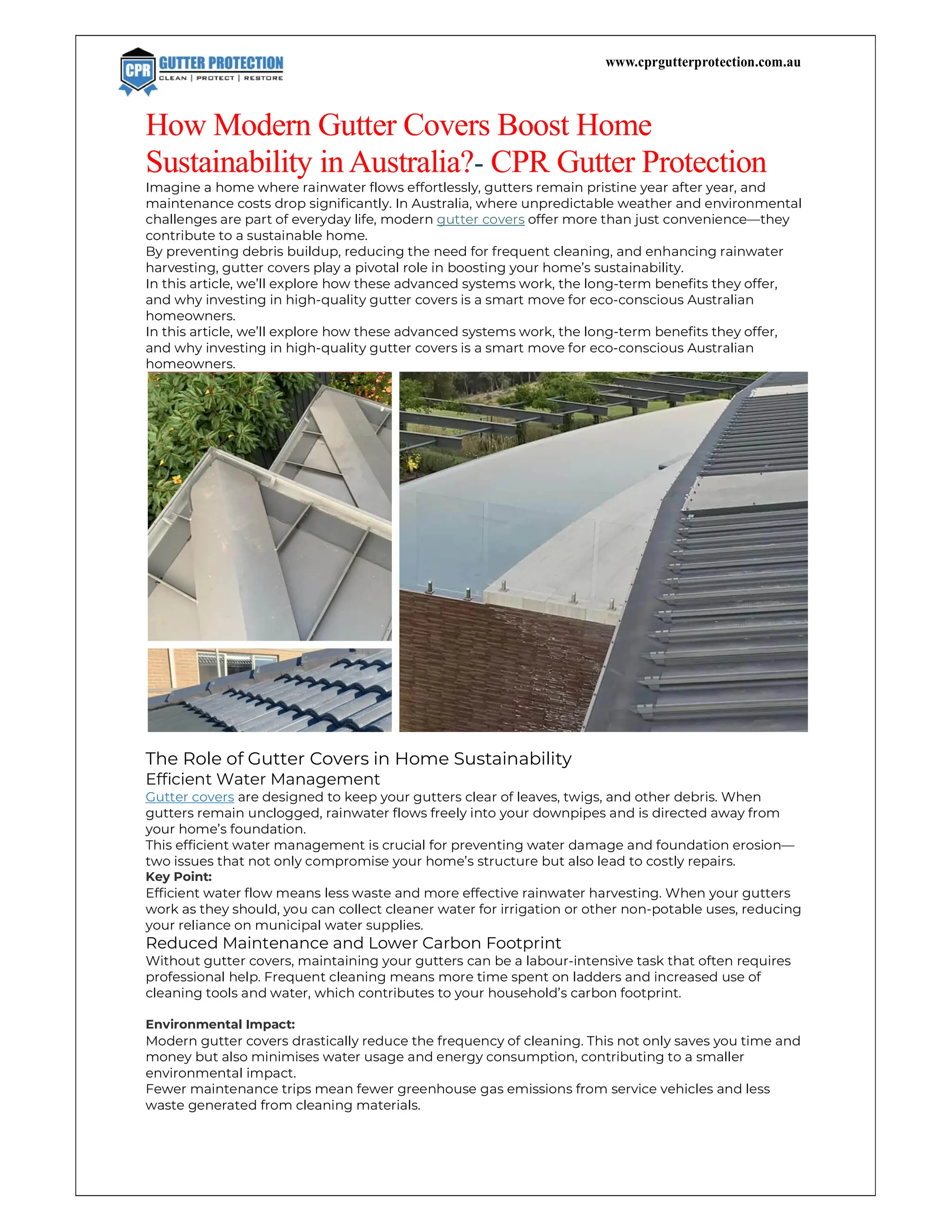 How Modern Gutter Covers Boost Home Sustainability in Australia-cpr ...