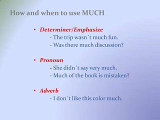 Grammar: How Much - How Many | PPTX