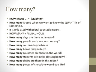 How much and how many - Jesus Antonio Rios Curiel | PPTX | Healthy Living