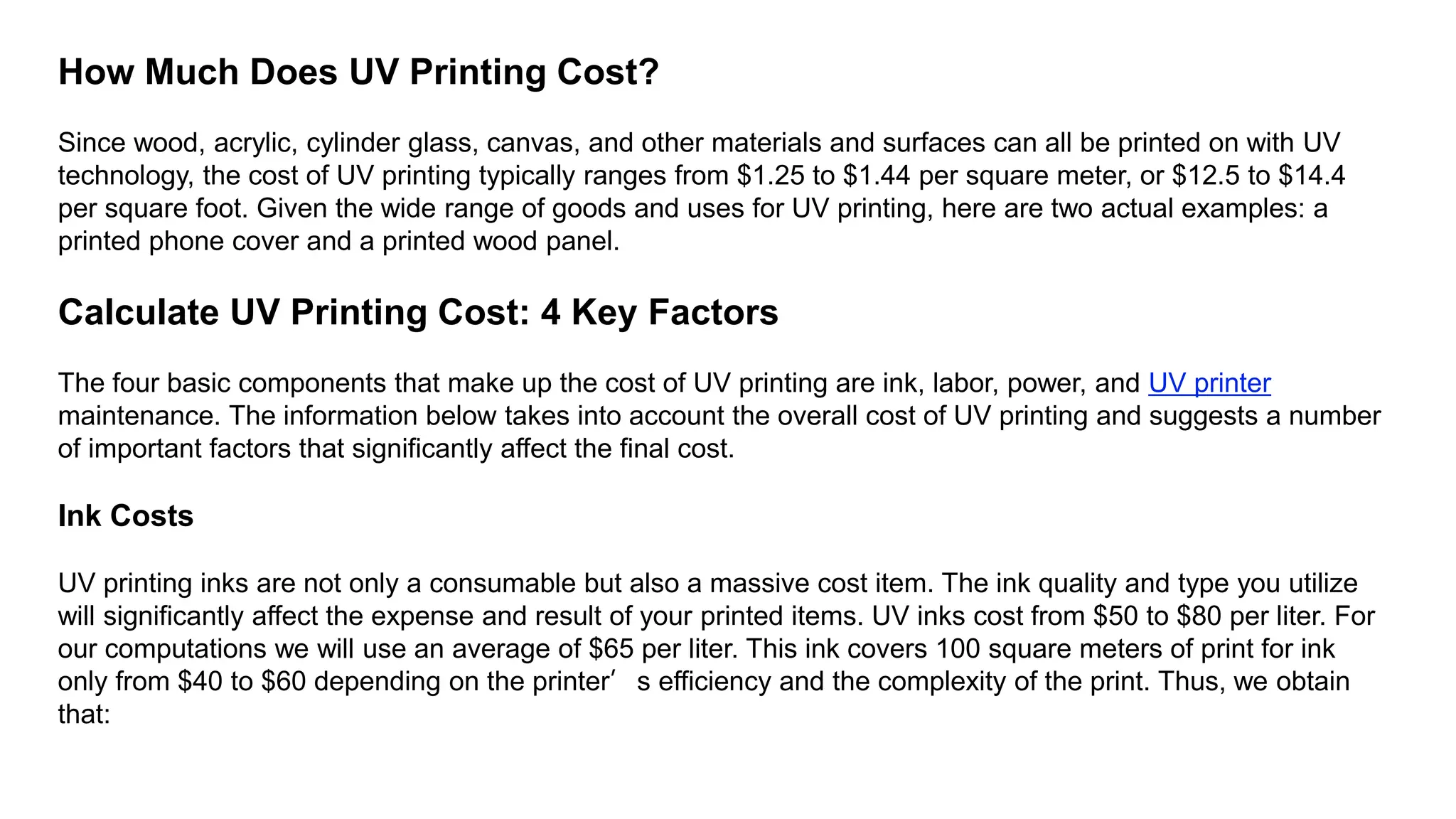 How Much Does UV printing Cost? Guide, Breakdown & Examples | PPTX