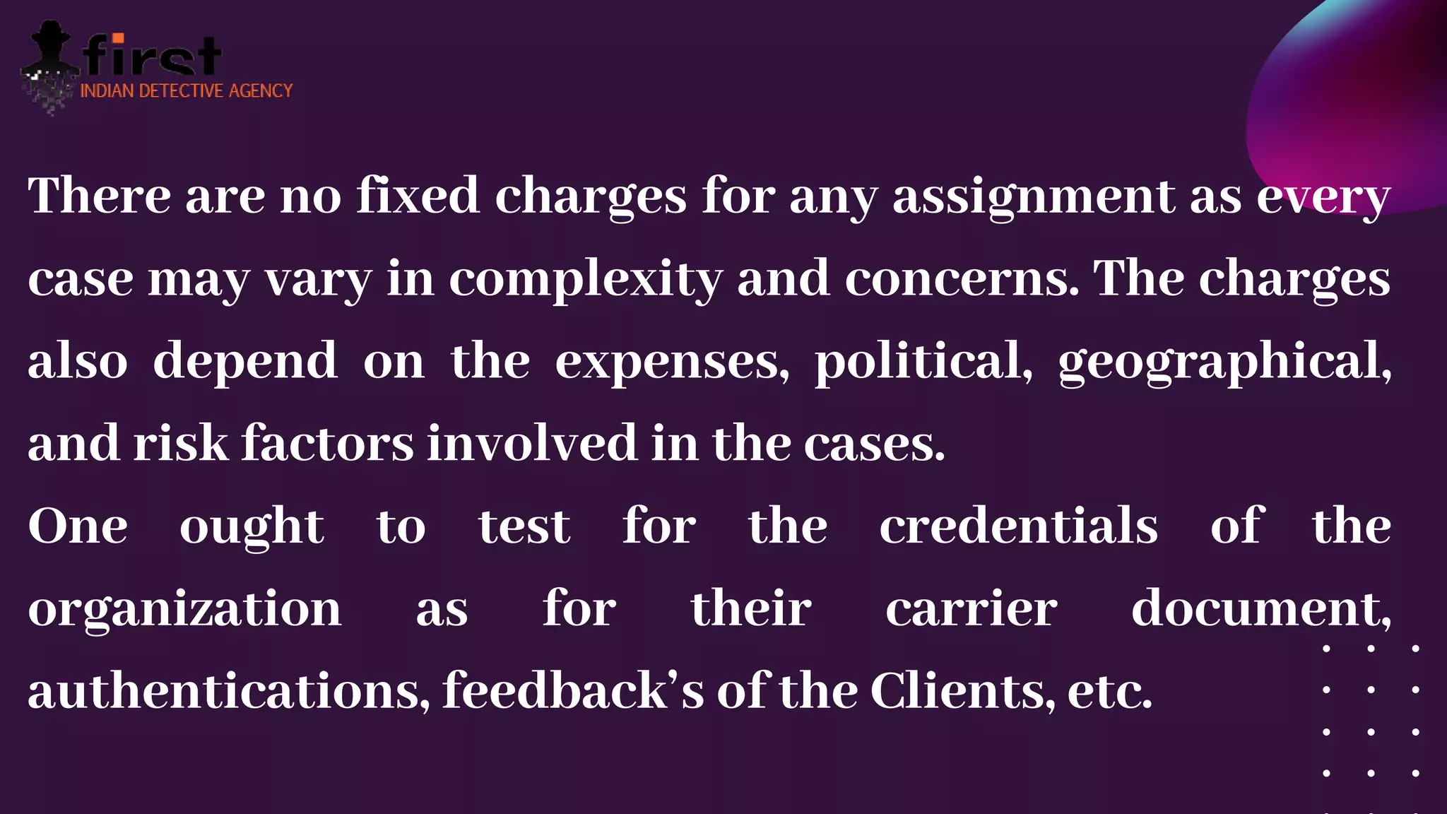 How much do private detectives charge | PPT