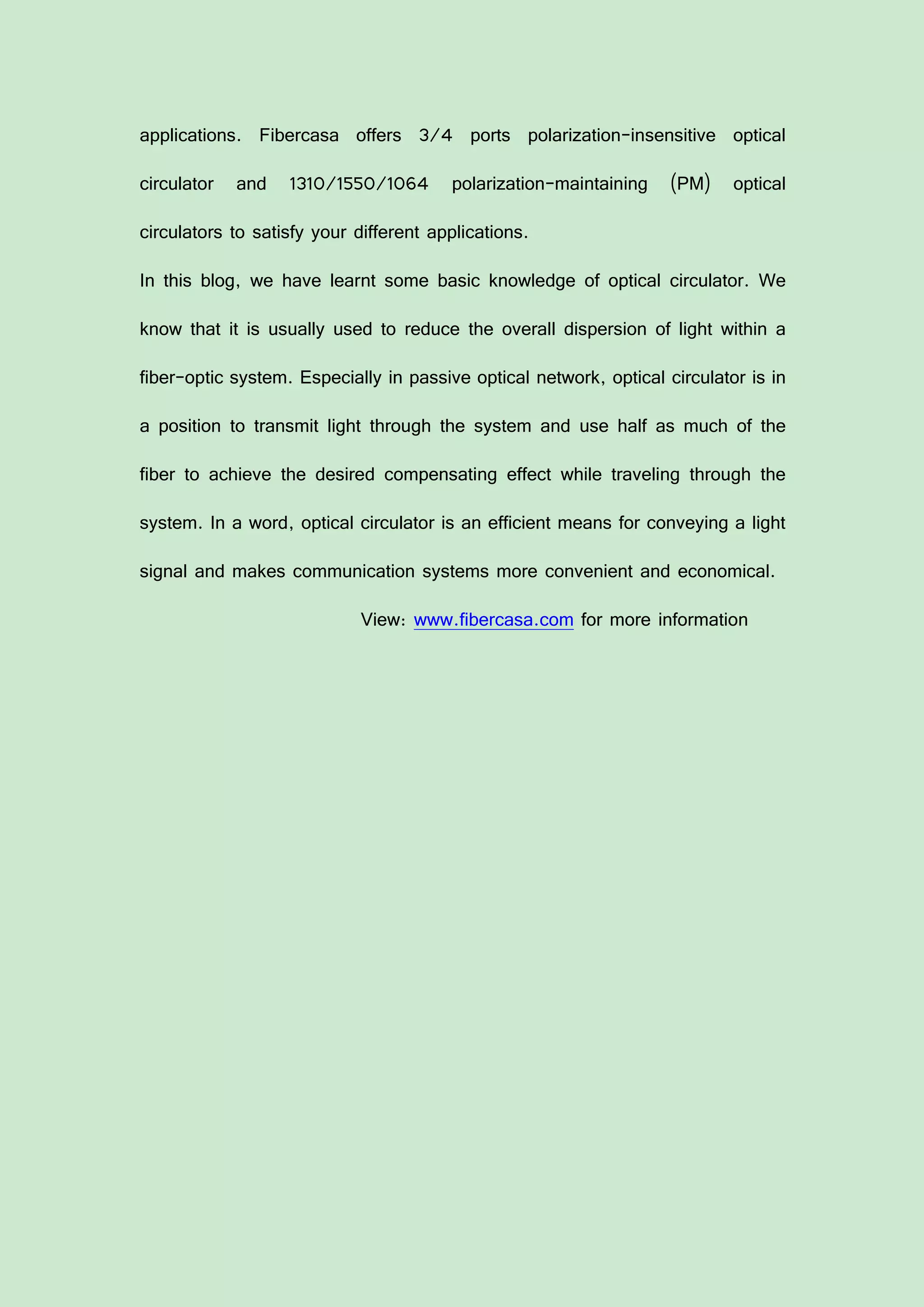 How much do you know about optical circulator | PDF