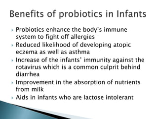How much probiotic for infants and which ones | PPTX