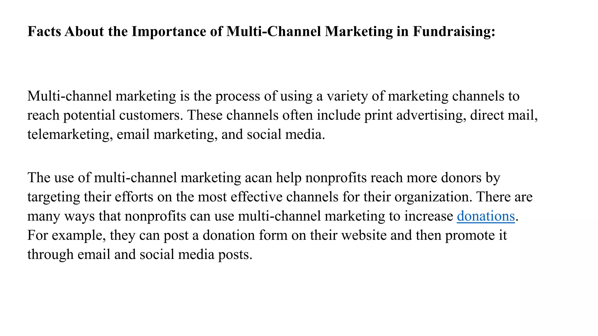 Multi-Channel Marketing for Nonprofits | PPT