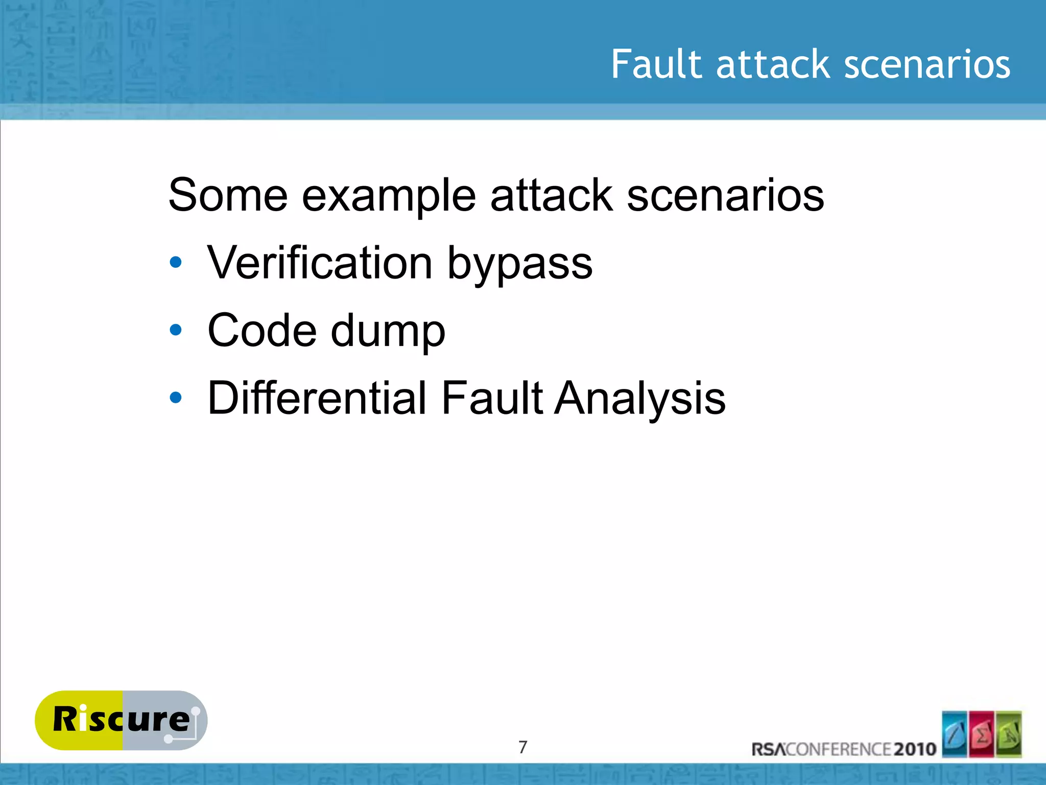 How Multi Fault Injection Breaks The Security Of Smart Cards Ppt