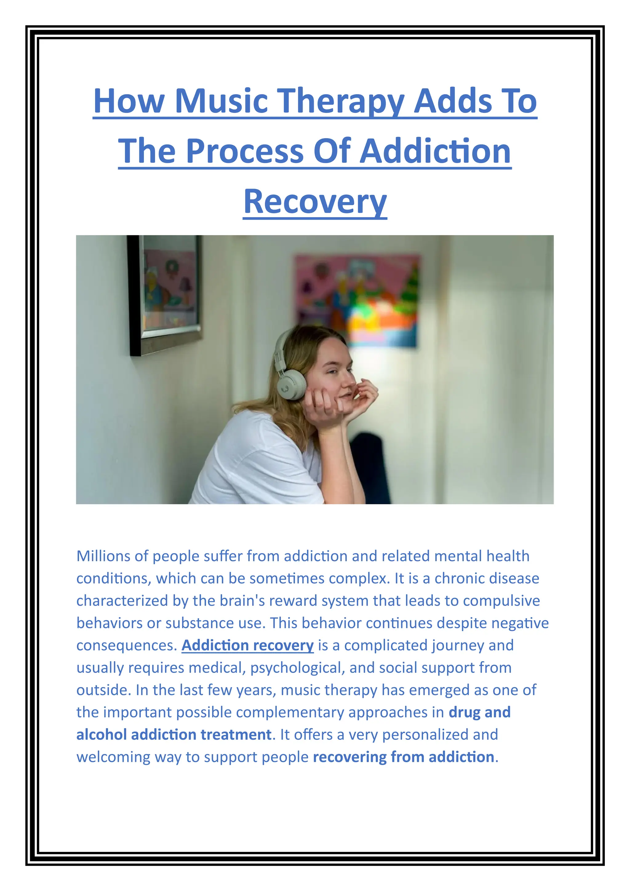 How Music Therapy Adds To The Process Of Addiction Recovery | PDF
