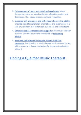 How Music Therapy Adds To The Process Of Addiction Recovery | PDF