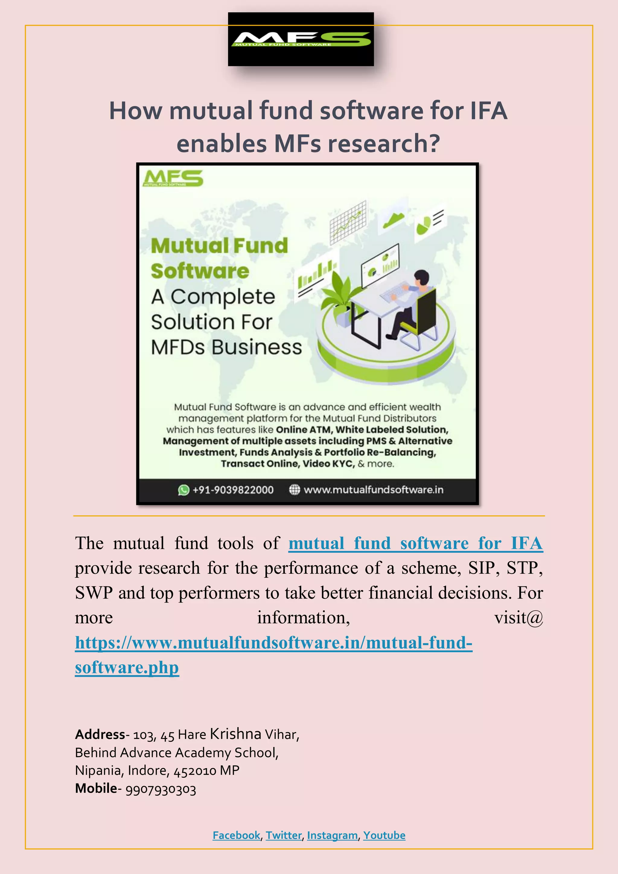 How mutual fund software for IFA enables MFs research.pdf