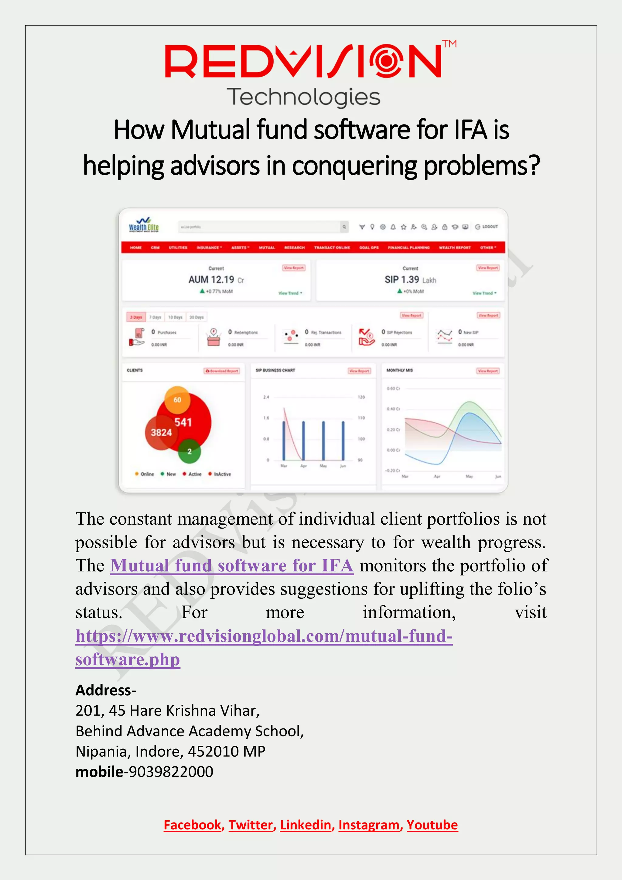 How Mutual fund software for IFA is helping advisors in conquering problems.pdf