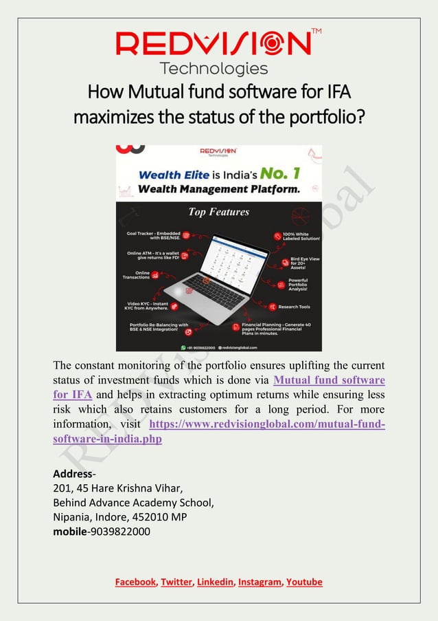 How Mutual fund software for IFA maximizes the status of the portfolio.pdf