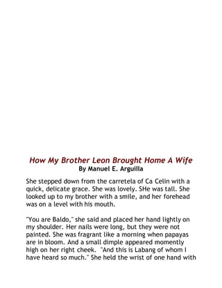How my brother leon brought home a wife | DOCX
