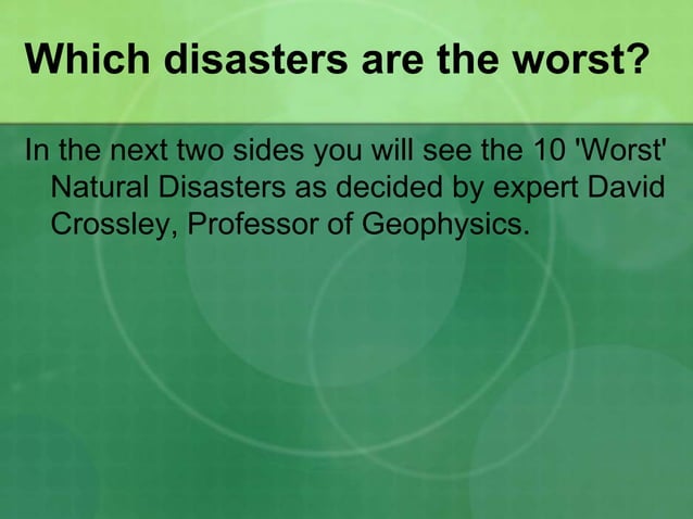 How natural disaster impact the environment | PPT | Geology | Science