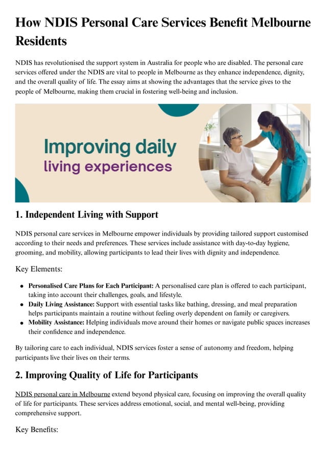 How NDIS Personal Care Services Benefit Melbourne Residents.pdf