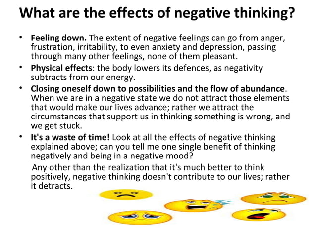 How negative thoughts impact us | PPT