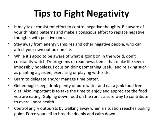 How negative thoughts impact us | PPT