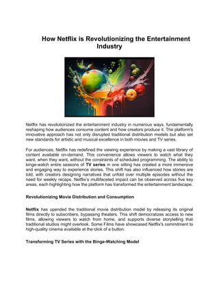 How Netflix is Revolutionizing the Entertainment Industry 2.docx