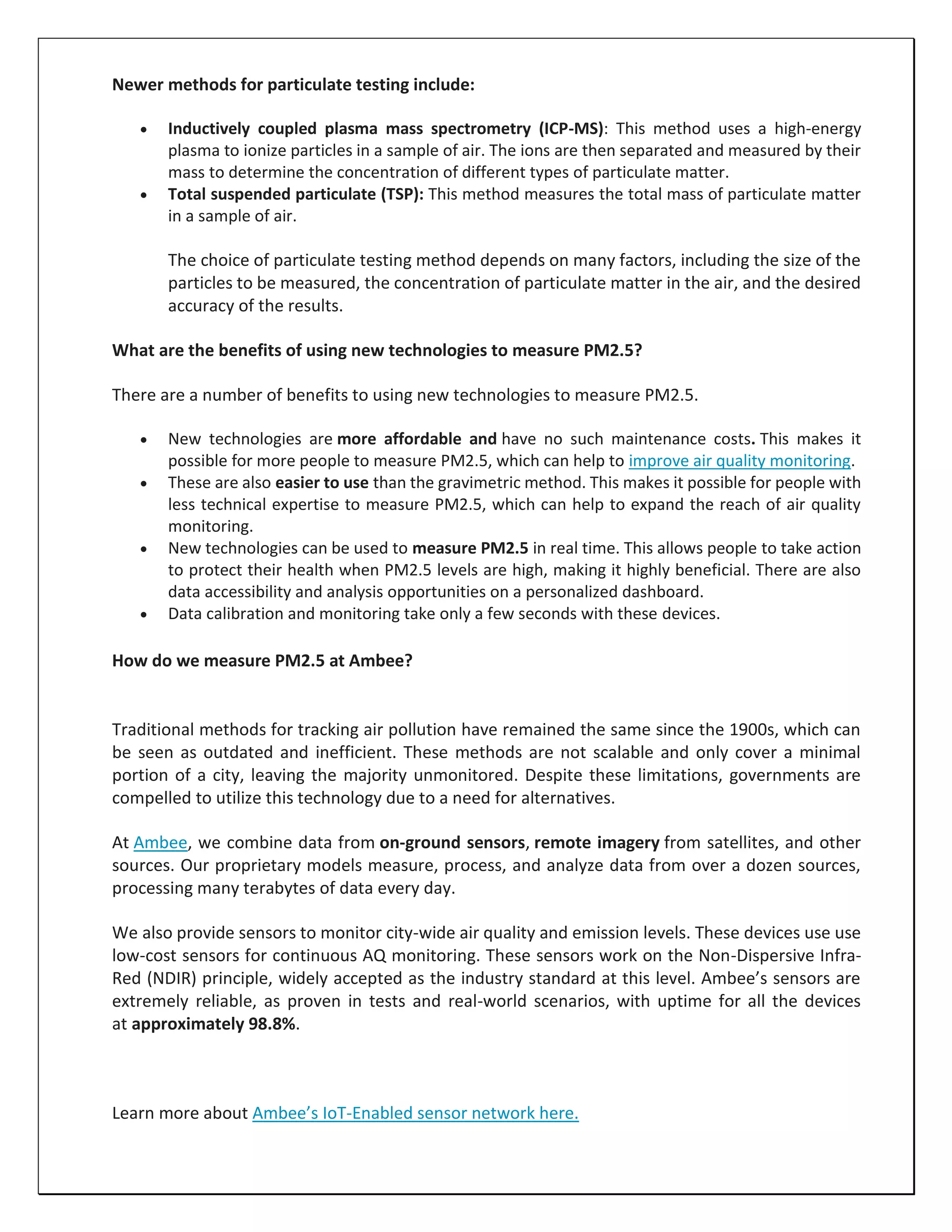 How New Technologies Are Revolutionizing the Way We Measure PM2.5 | PDF