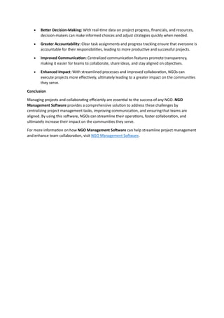 How NGO Management Software Can Streamline Project Management and ...